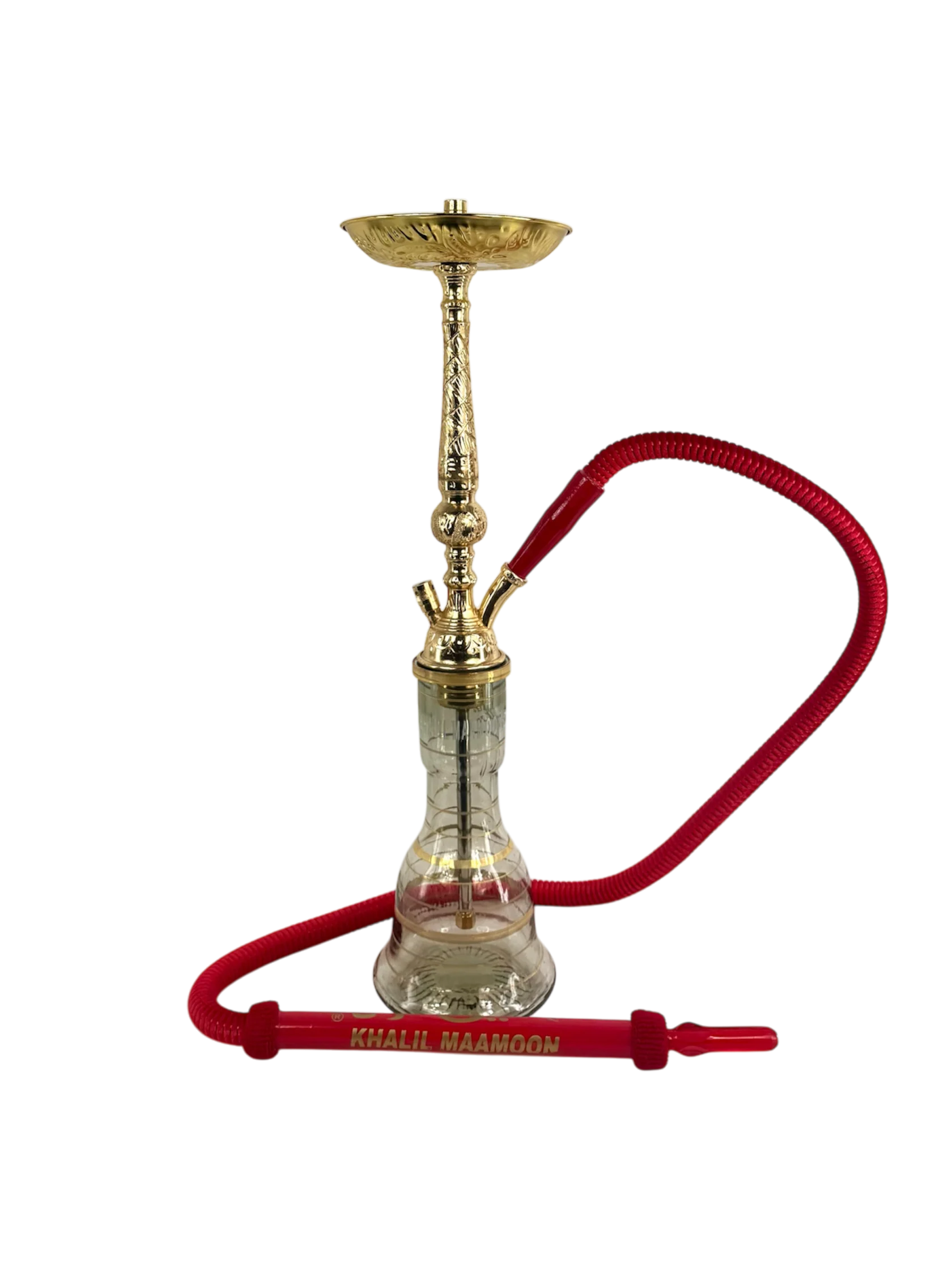 Khalil Mamoon Golden Cross Hatch Hookah | Authentic KM Hookah
